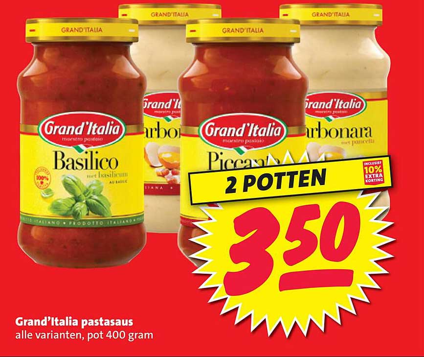 Grand'italia Pastasaus Alle Varianten, Pot 400 Gram Aanbieding bij Boni ...