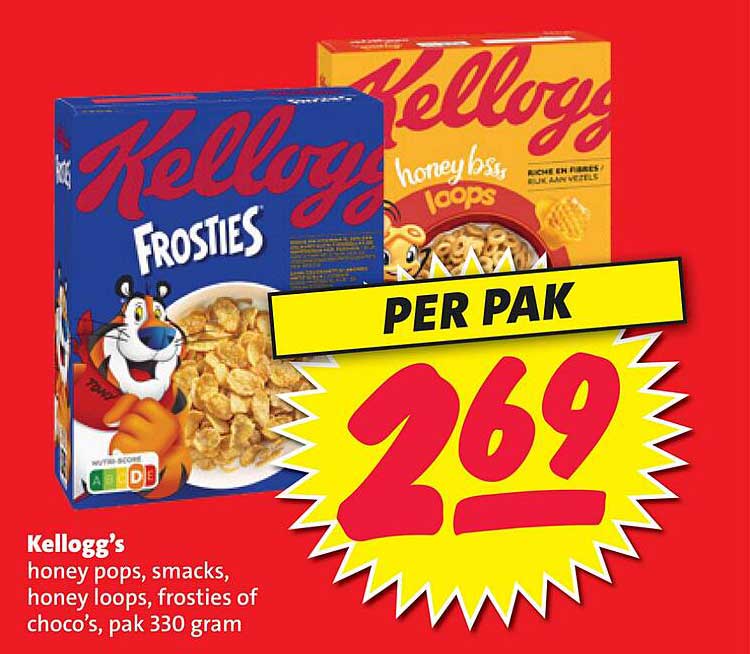 Kellogg’s Honey Pops, Smacks, Honey Loops, Frosties Of Choco’s, Pak 330 ...