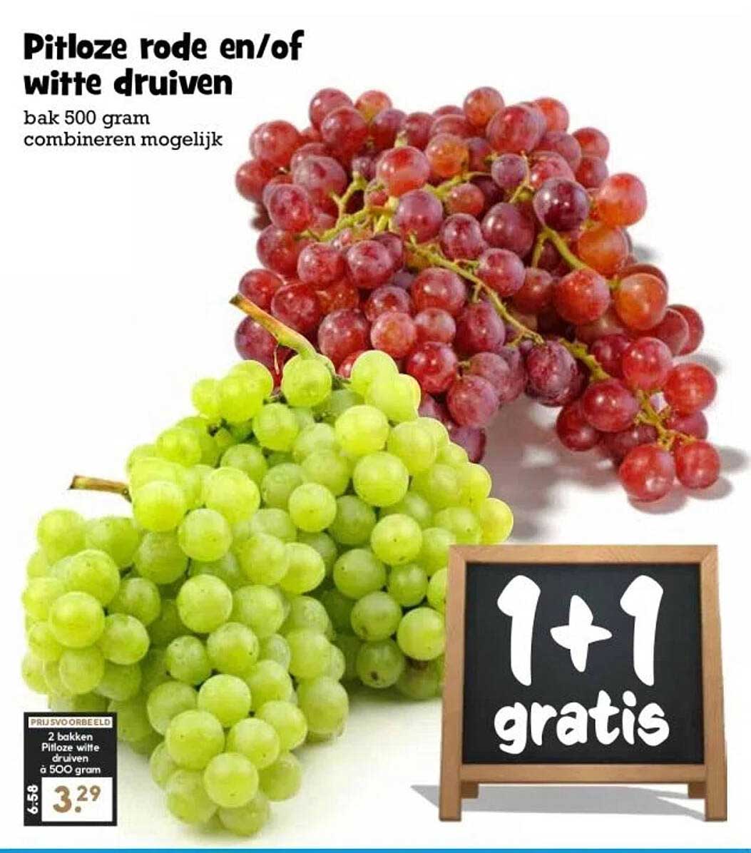 Rode Of Witte Pitloze Druiven Schaal 500 Gram Frambozen Schaal 125 Gram ...