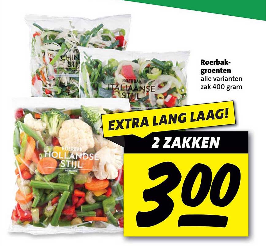 Roerbak-Groenten Alle Varianten Zak 400 Gram Aanbieding bij Boni ...