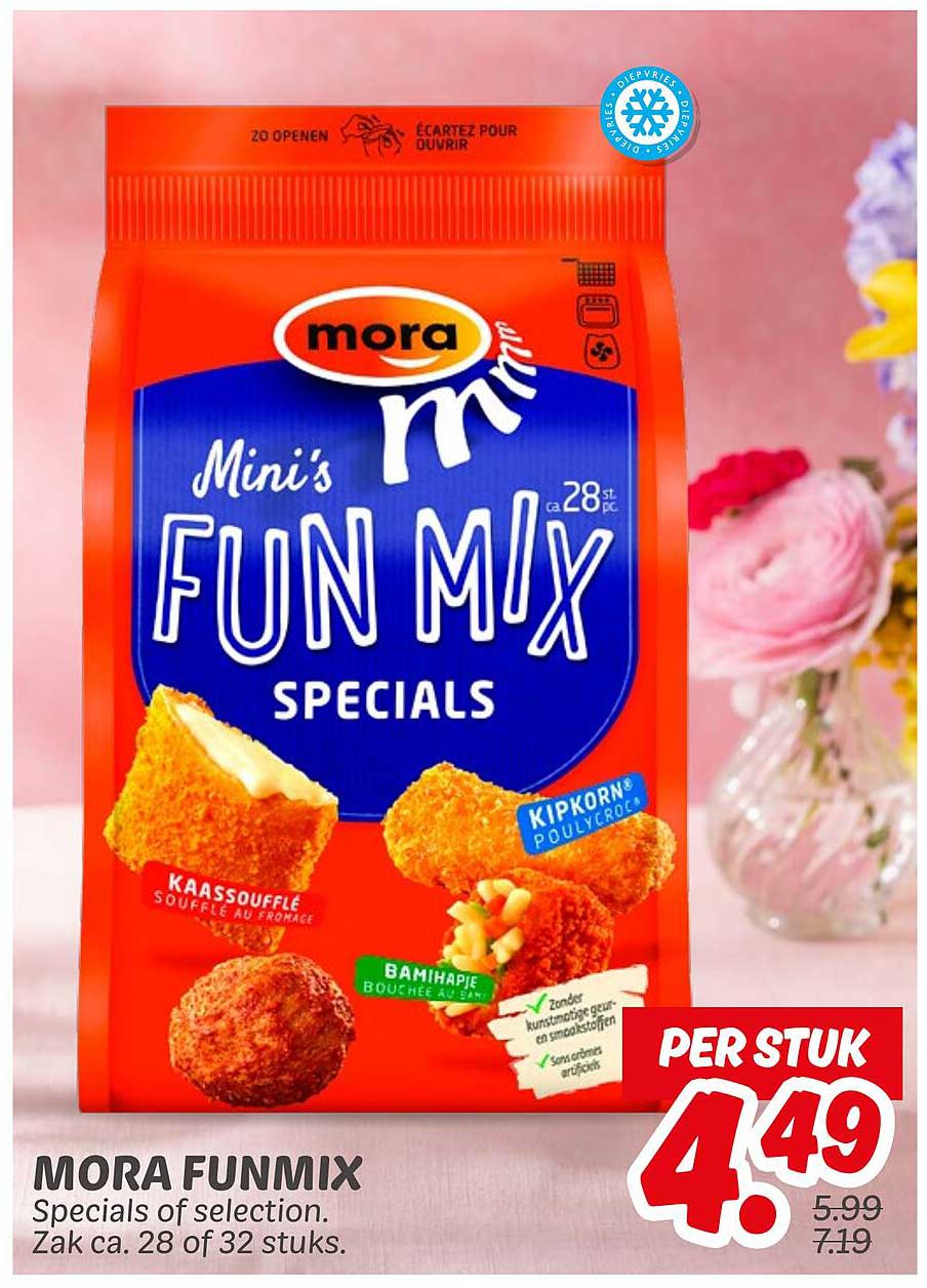 Mora Funmix aanbieding bij Dekamarkt