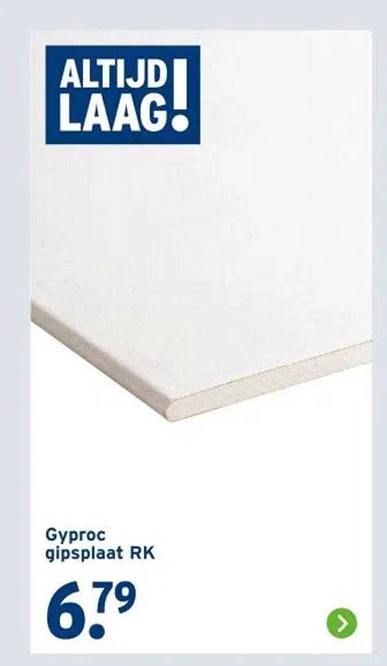 Gyproc Gipsplaat Rk Aanbieding bij GAMMA - FolderFeest.nl