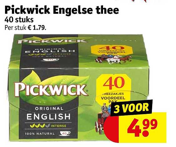 Pickwick Engelse Thee Aanbieding bij Kruidvat - FolderFeest.nl