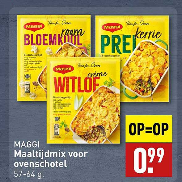 Maggi Maaltijdmix Voor Ovenschotel Aanbieding bij ALDI - FolderFeest.nl