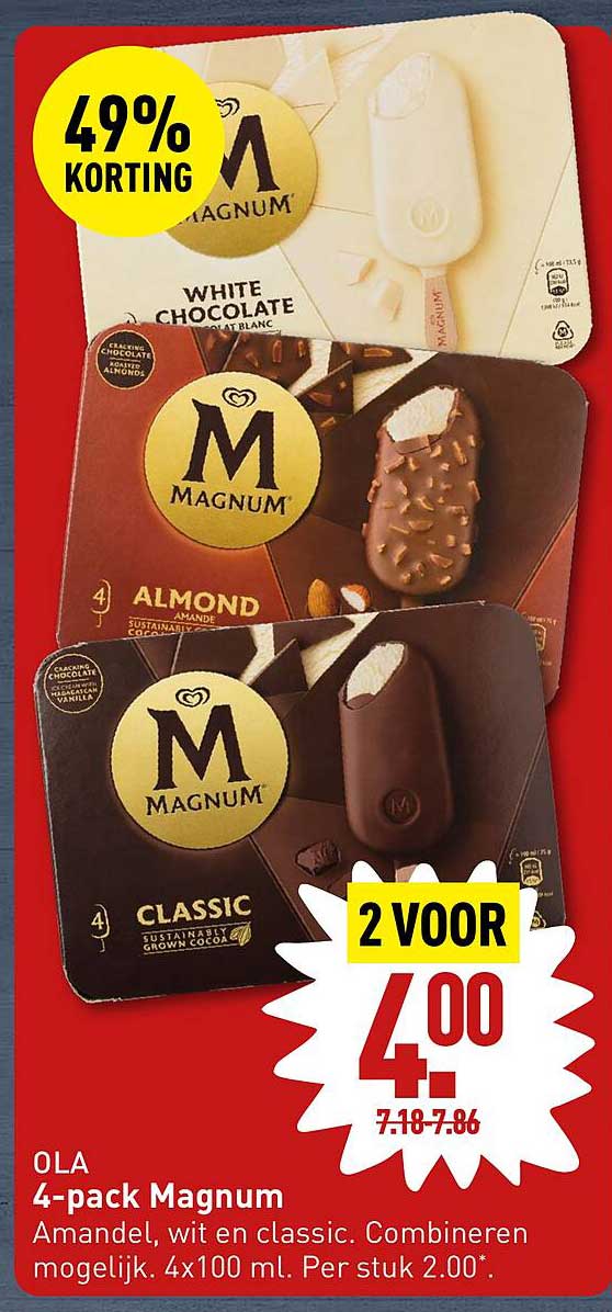 Ola 4-Pack Magnum aanbieding bij ALDI