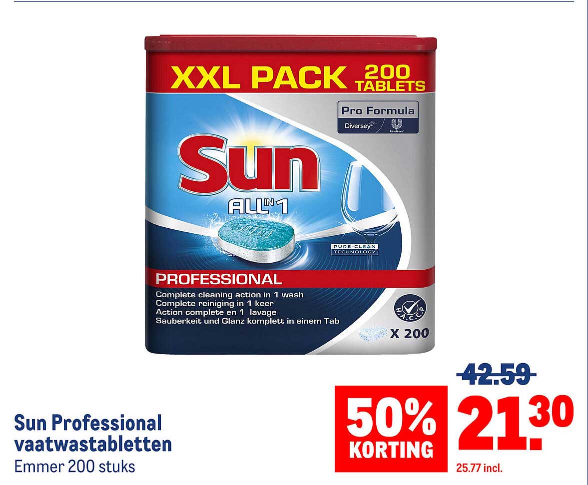 Sun Professional Vaatwastabletten Aanbieding bij Makro - FolderFeest.nl