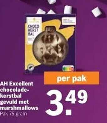 Ah Excellent Chocolade-Kerstbal Gevuld Met Marshmallows Aanbieding bij ...