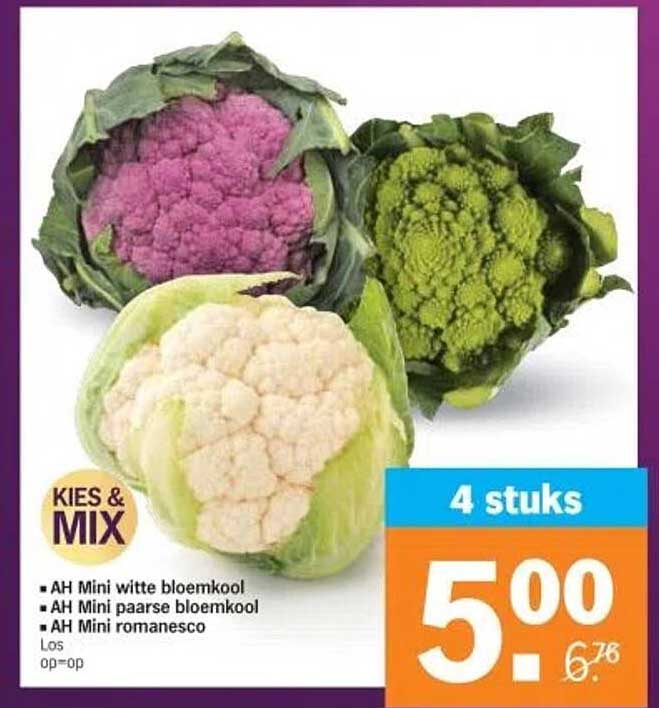 Ah Mini Bloemkool, 4 Stuks Voor €5,00 Aanbieding bij Albert Heijn ...