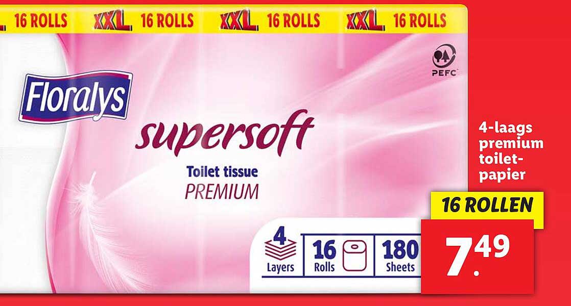 Floralys Supersoft Toilet Tissue Premium Aanbieding bij Lidl ...