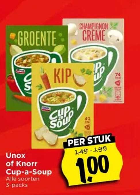 Unox Of Knorr Cup-A-Soup Aanbieding bij Vomar - FolderFeest.nl