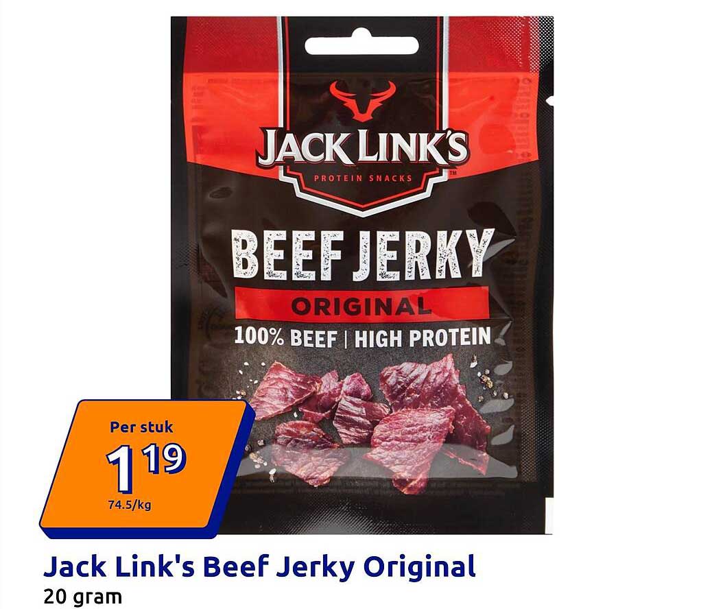 Jack Link's Beef Jerky Original Aanbieding bij Action - FolderFeest.nl