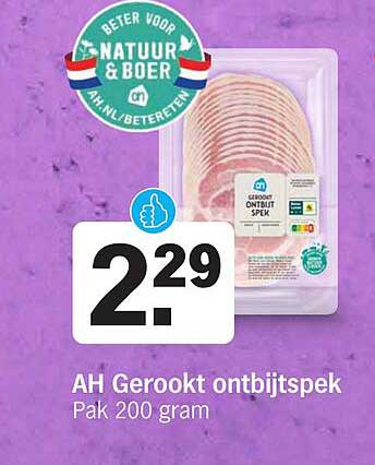 Ah Gerookt Ontbijtspek aanbieding bij Albert Heijn