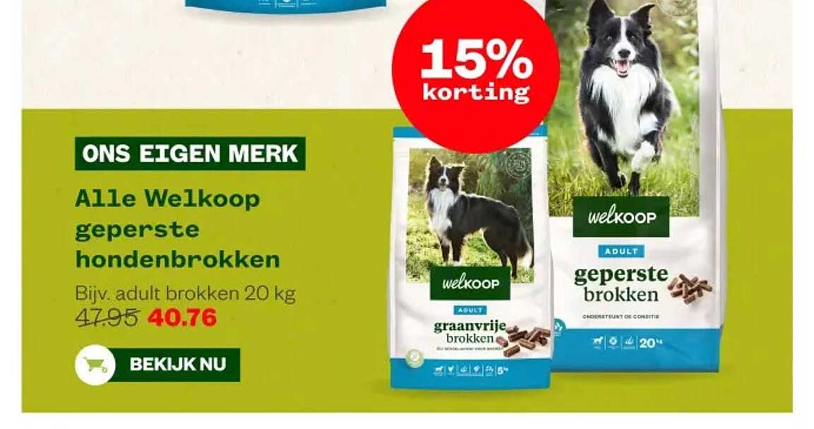 Alle Welkoop Geperste Hondenbrokken aanbieding bij Welkoop