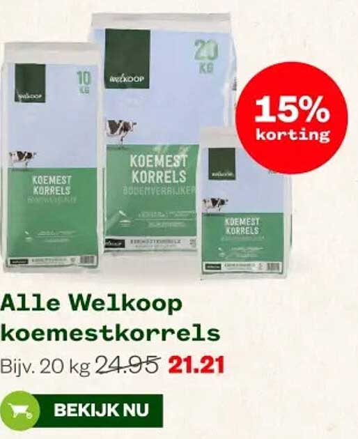 Alle Welkoop Koemestkorrels aanbieding bij Welkoop