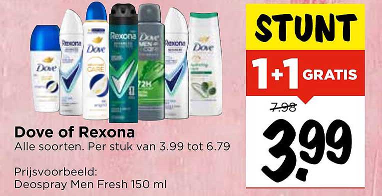 Dove Of Rexona aanbieding bij Vomar