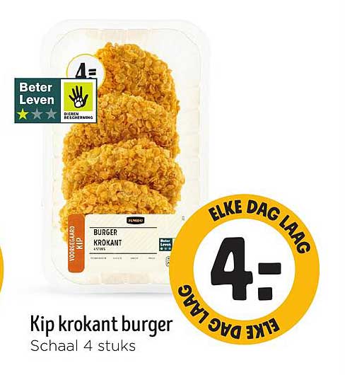 Kip Krokant Burger Aanbieding bij Jumbo - FolderFeest.nl