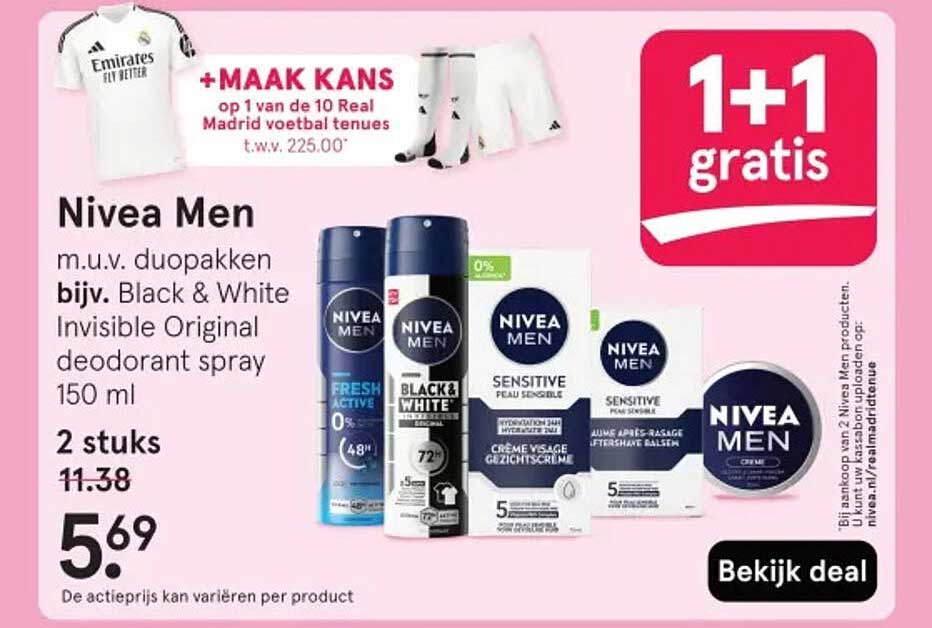 Nivea Men M.u.v. Duopakken Bijv. Black & White Invisible Original ...