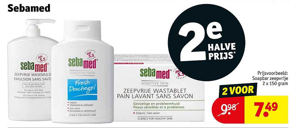 Sebamed Zeepvrije Wastablet 2 X 150 Gram aanbieding bij Kruidvat
