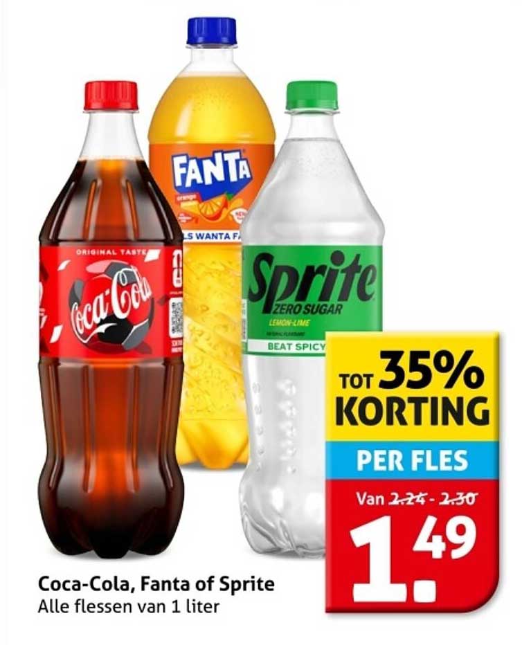 Coca-Cola, Fanta Of Sprite Aanbieding bij Hoogvliet - FolderFeest.nl