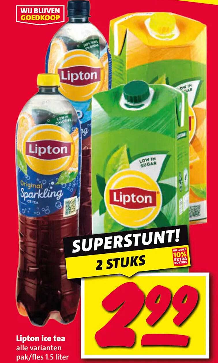 Lipton Ice Tea Alle Varianten Pak/Fles 1.5 Liter Aanbieding bij ...