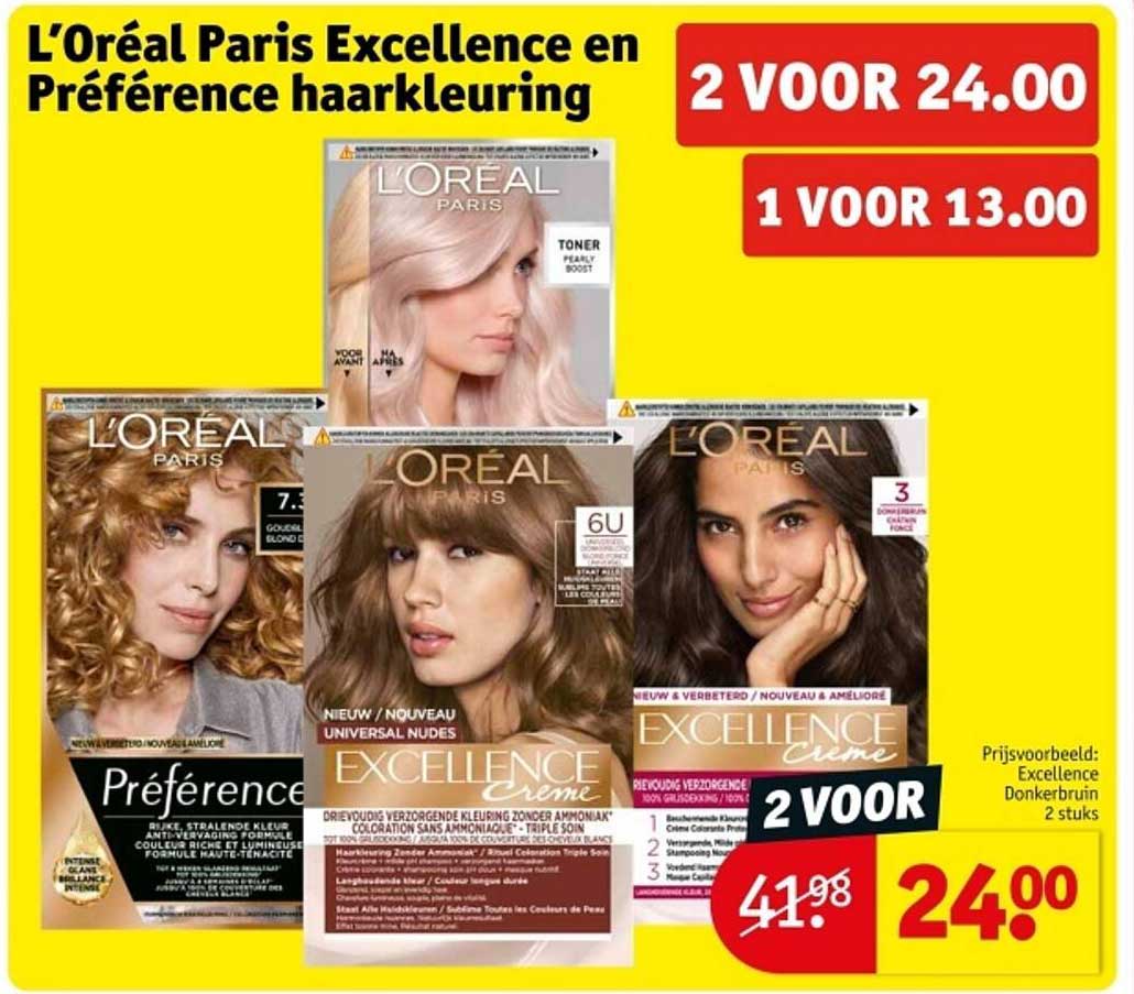 L'oréal Paris Excellence En Préférence Haarkleuring Aanbieding bij ...