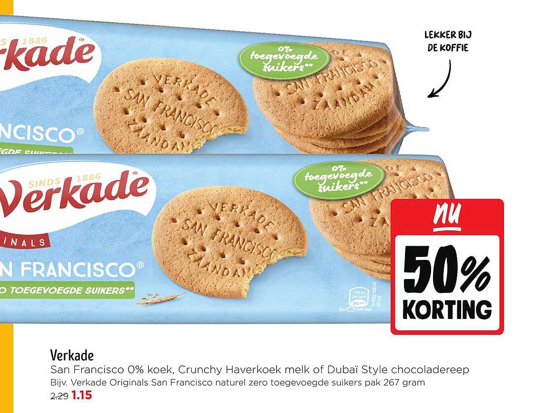 Verkade San Francisco 0% Koek, Crunchy Havermout Melk Of Dubai Style ...