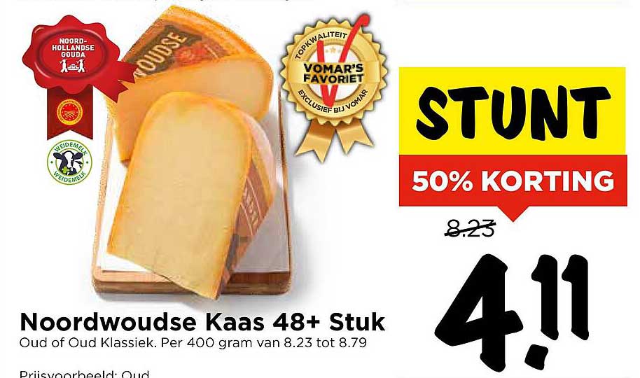 Noordwoudse Kaas 48+ Stuk Aanbieding bij Vomar - FolderFeest.nl