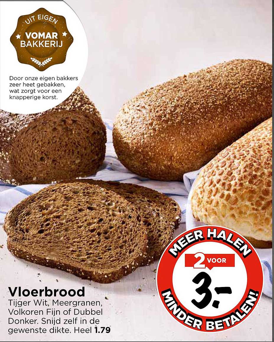 Vloerbrood Tijger Wit, Meerganen, Volkorens Fijn Of Dubbel Donker ...