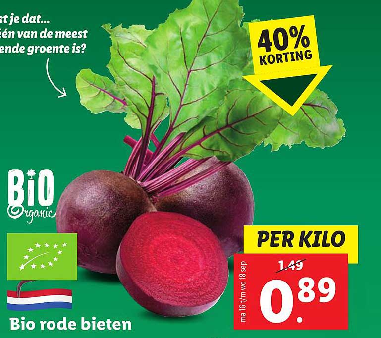 Bio Rode Bieten Aanbieding bij Lidl - FolderFeest.nl