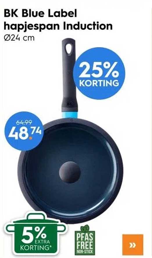 Bk Blue Label Hapjespan Induction aanbieding bij Blokker