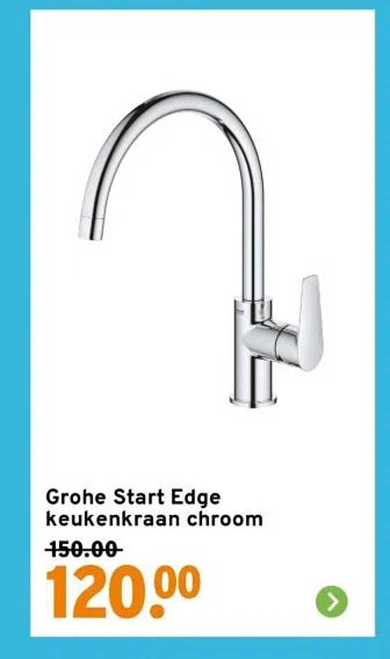Grohe Start Edge Keukenkraan Chroom aanbieding bij GAMMA