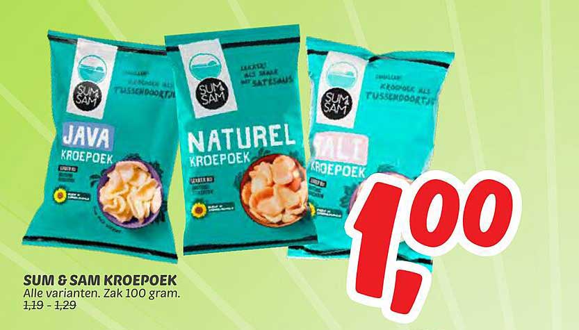 Sum & Sam Kroepoek aanbieding bij Dekamarkt