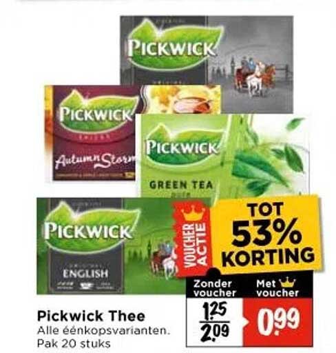 Pickwick Thee Aanbieding bij Vomar - FolderFeest.nl