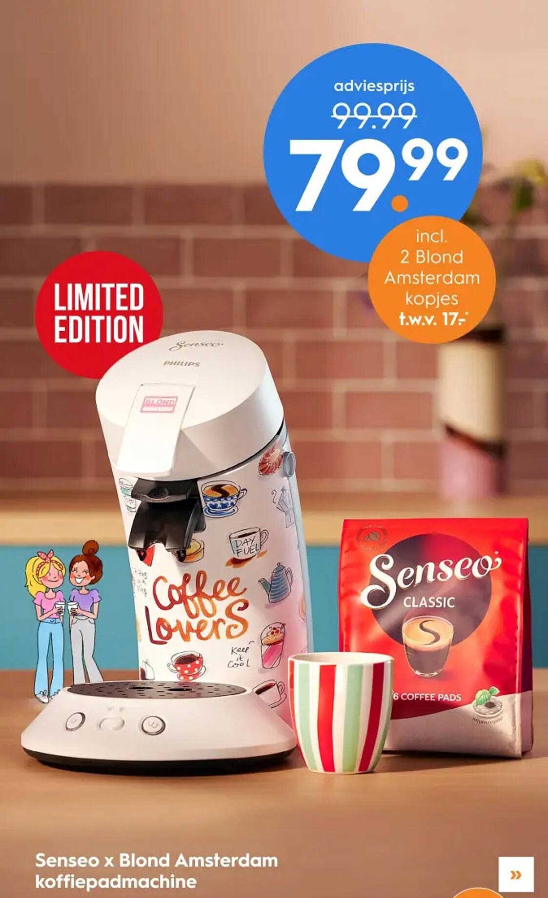 Senseo X Blond Amsterdam Koffiepadmachine Aanbieding bij Blokker ...