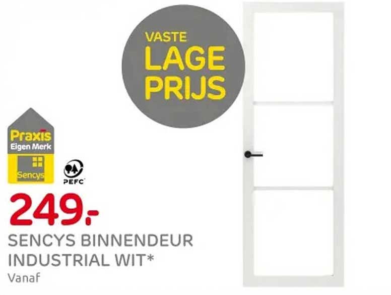 Sencys Binnendeur Industrial Wit* Aanbieding bij Praxis - FolderFeest.nl