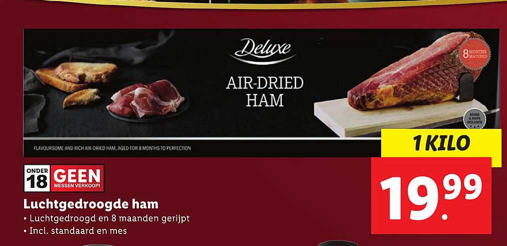 Luchtgedroogde Ham aanbieding bij Lidl
