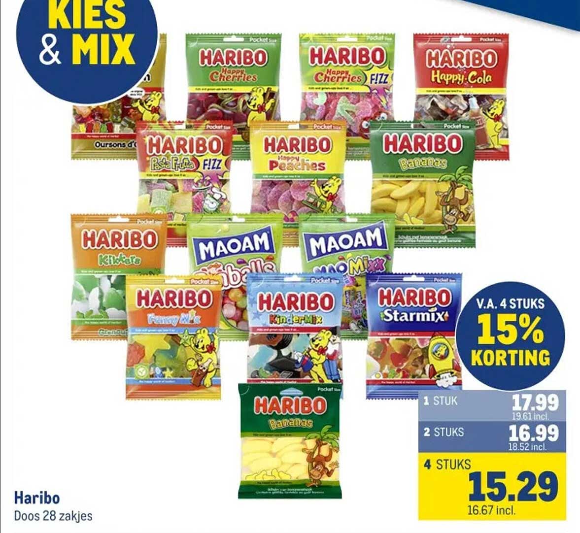 Haribo Doos 28 Zakjes aanbieding bij Makro