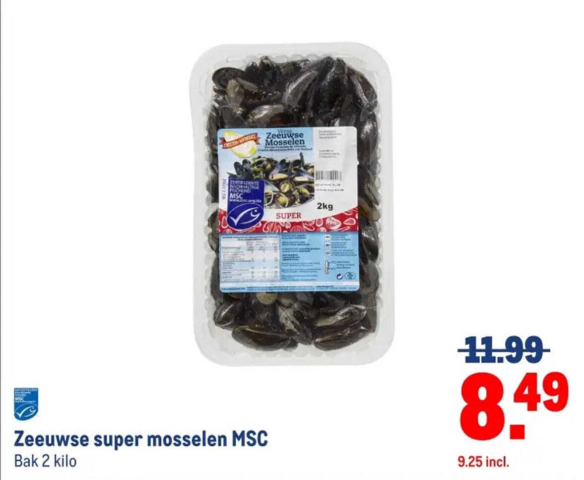 Zeeuwse Super Mosselen Msc Aanbieding bij Makro - FolderFeest.nl
