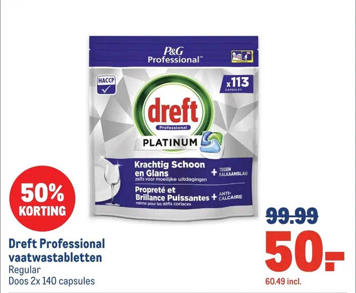 Dreft Professional Vaatwastabletten Regular Doos 2X 140 Capsules ...