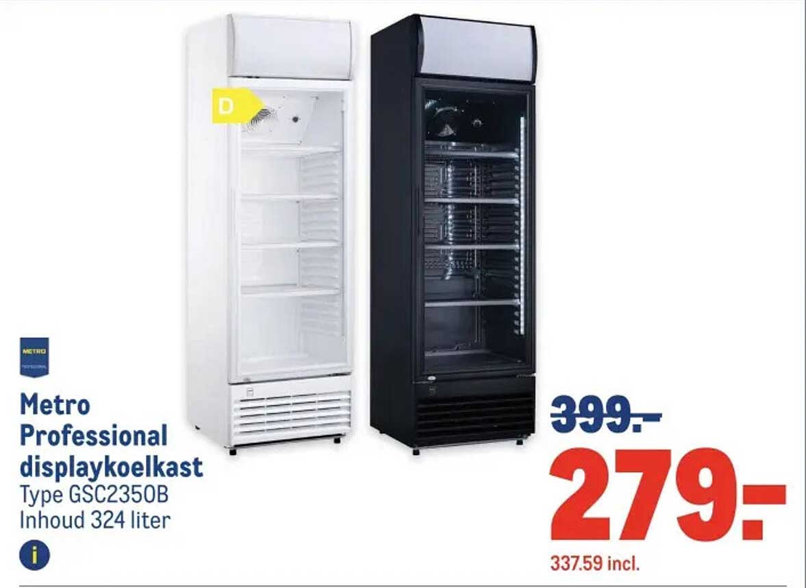 Metro Professional Displaykoelkast Type Gsc2350B Inhoud 324 Liter ...