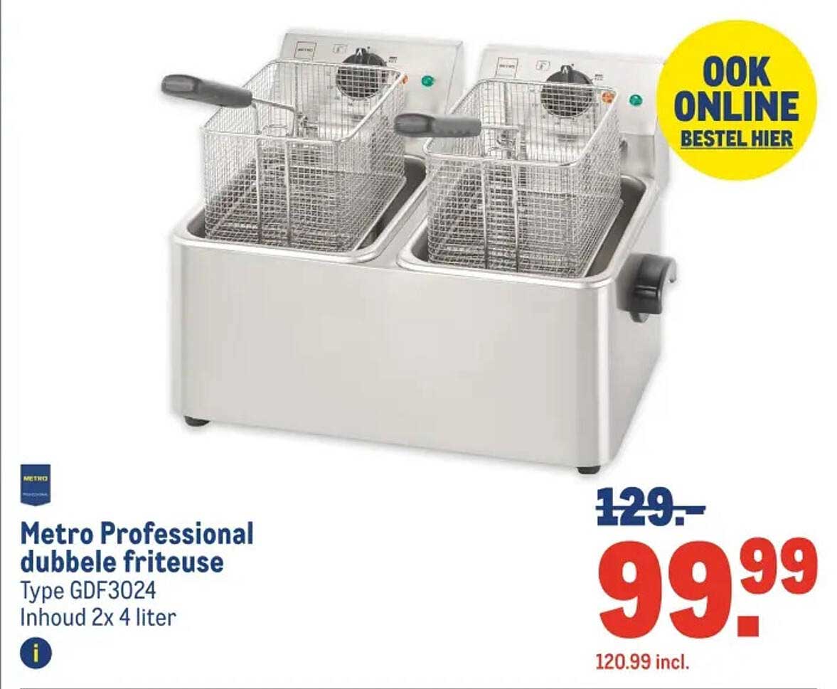 Metro Professional Dubbele Friteuse Aanbieding bij Makro - FolderFeest.nl
