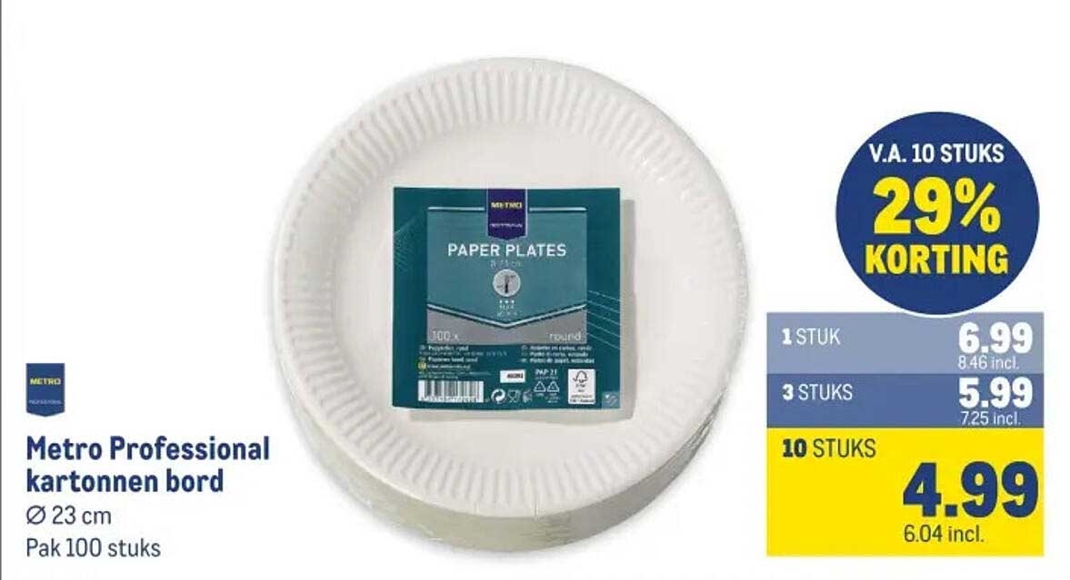 Metro Professional Kartonnen Bord Aanbieding bij Makro - FolderFeest.nl