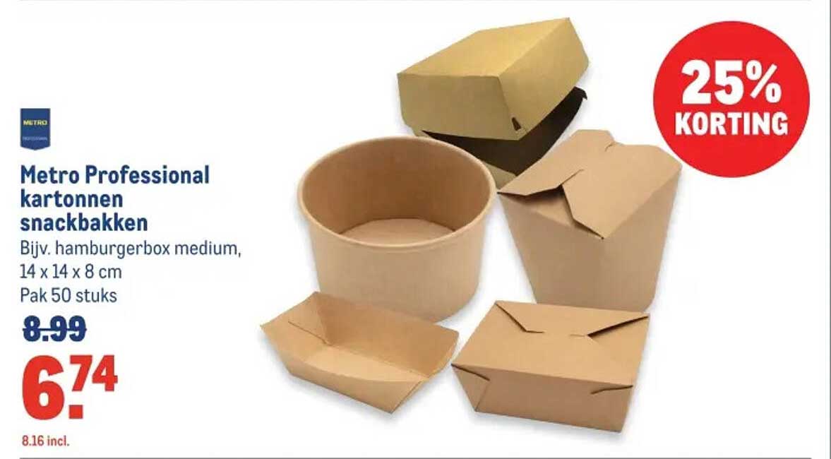 Metro Professional Kartonnen Snackbakken Aanbieding bij Makro ...