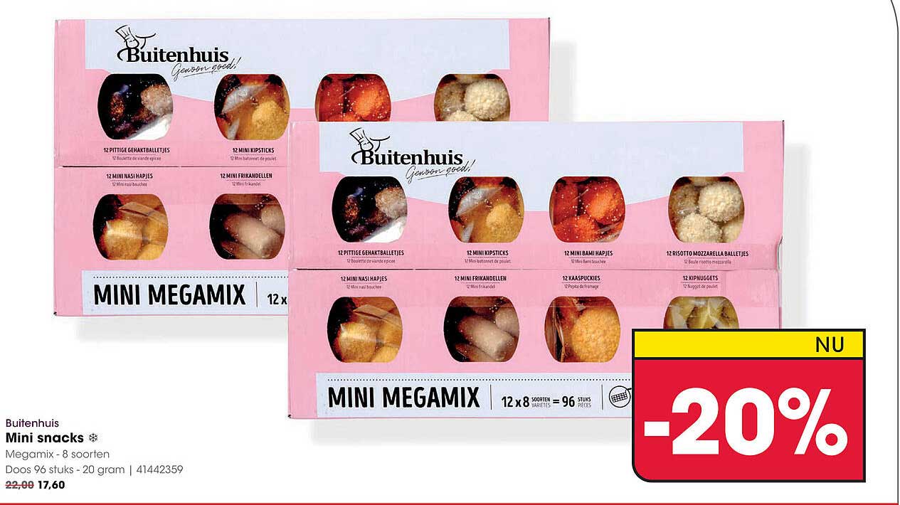 Mini Snacks Megamix - 8 Soorten Aanbieding bij HANOS - FolderFeest.nl