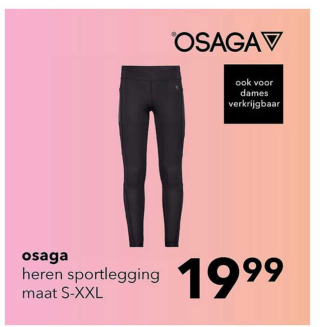 Osaga Heren Sportlegging Maat S-Xxl Aanbieding bij Scapino - FolderFeest.nl
