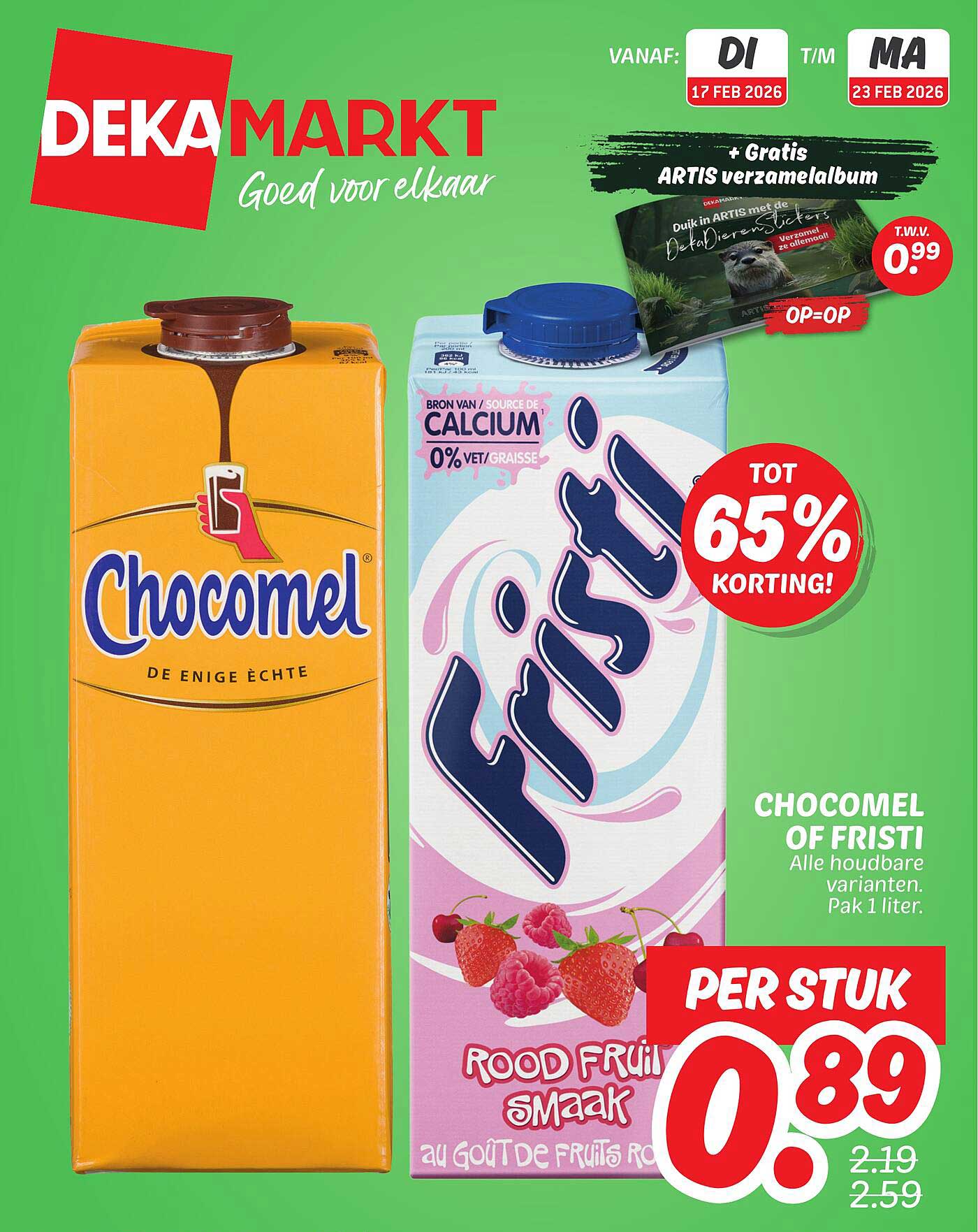 Choco-Mel Of Fristi Alle Houdbare Varianten. Pak 1 Liter. Aanbieding ...