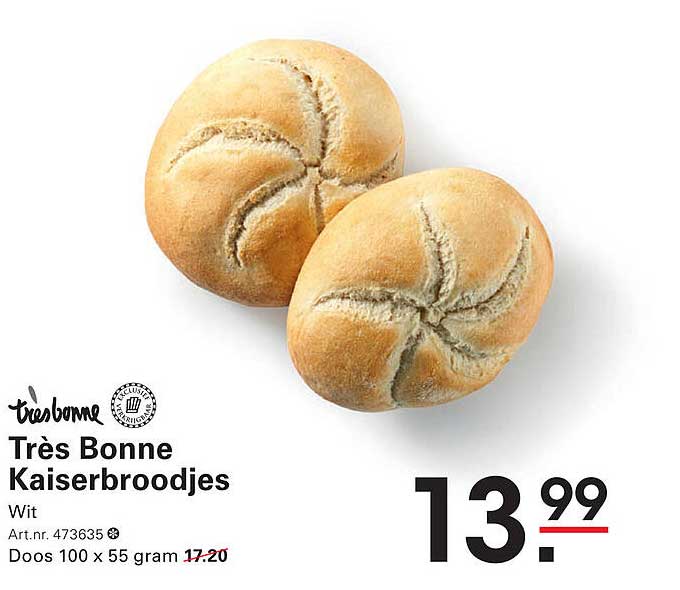 Très Bonne Kaiserbroodjes Aanbieding bij Sligro - FolderFeest.nl