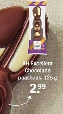 Ah Excellent Chocolade Paashaas, 125 G Aanbieding bij Albert Heijn ...