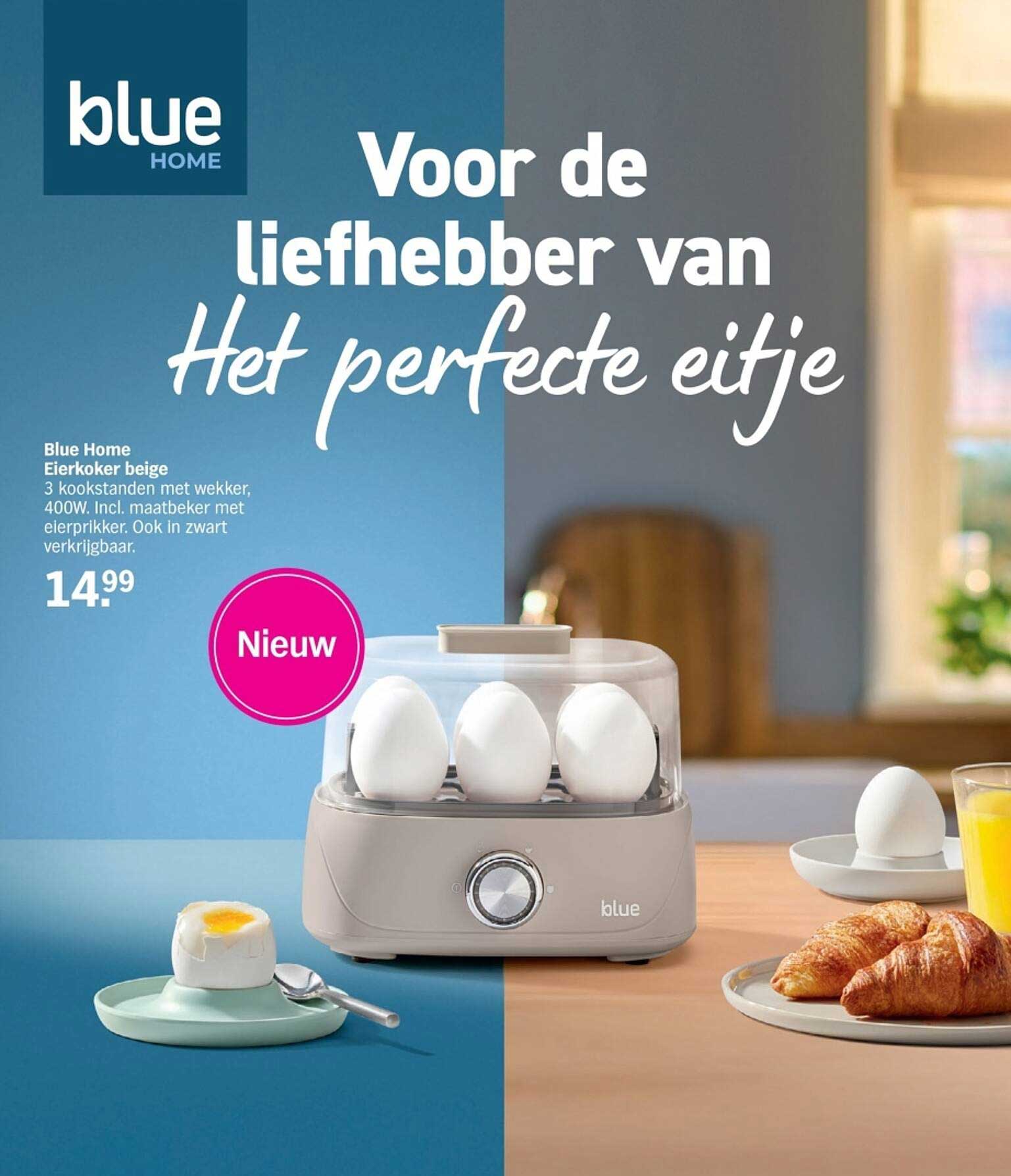 Blue Home Eierkoker Beige 3 Kookstanden Met Wekker, 400W. Incl ...