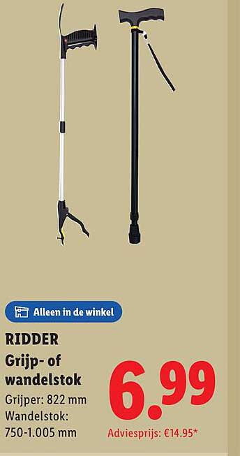 Ridder Grijp- Of Wandelstok Aanbieding bij Lidl - FolderFeest.nl
